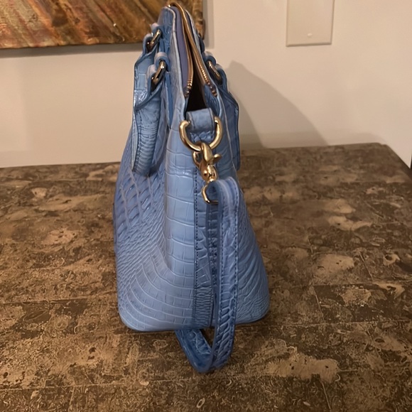 Brahmin | Bags | Brahmin Blue Duxberry Purse Crocodile Embossed Leather ...